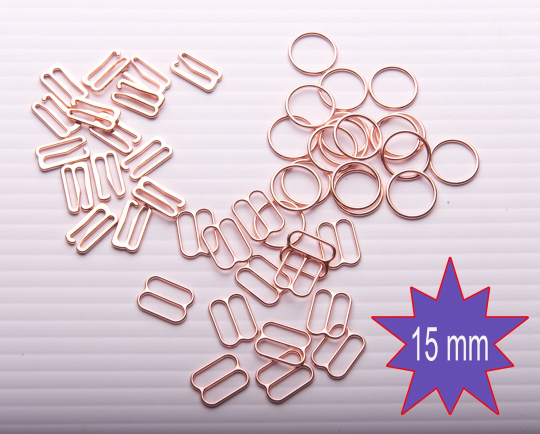 Rings, G Hooks or Sliders/adjusters Sets of 10. Rose Gold Color. 15 Mm ...