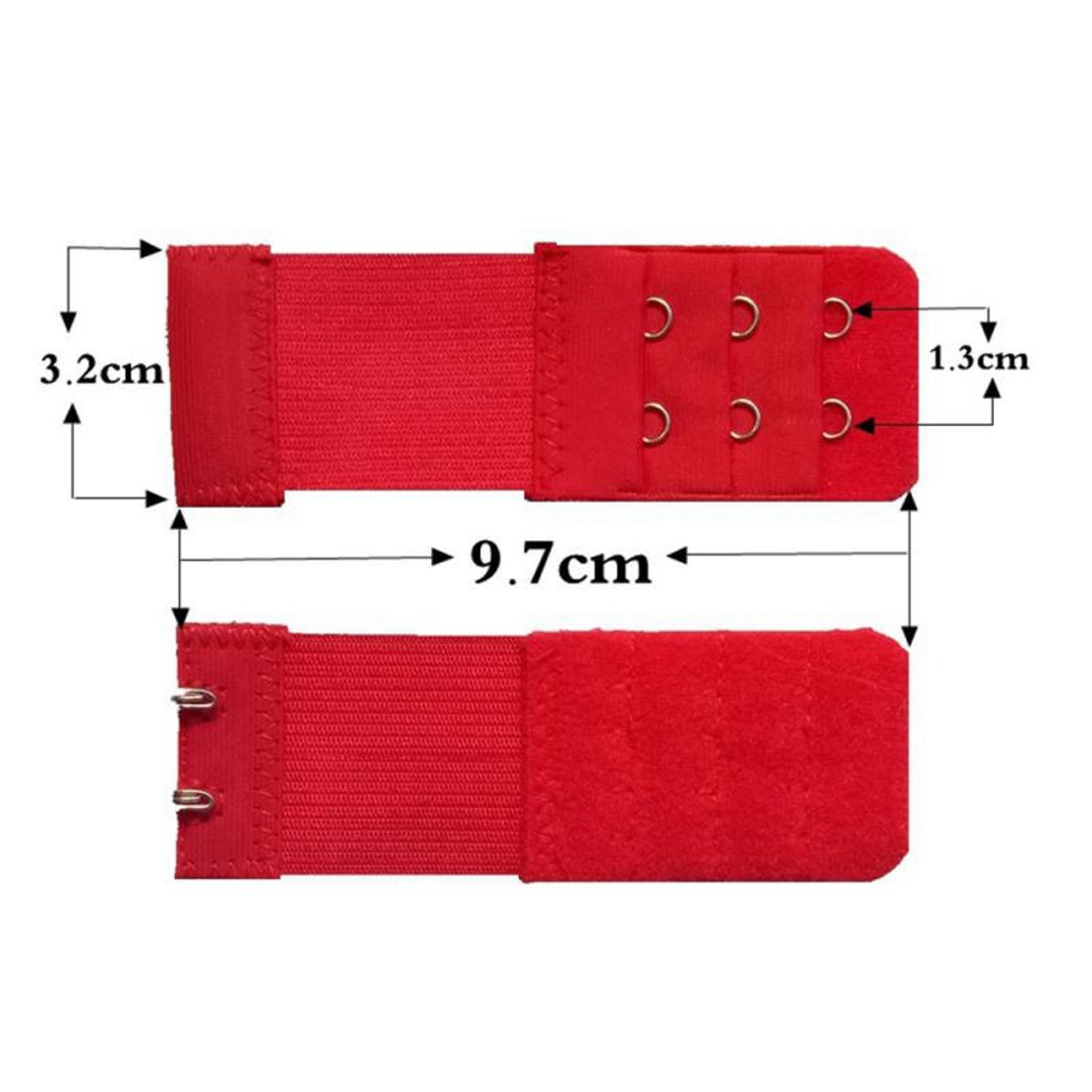 Bra Extender With Elastic, Extension 2 Hook, Hook and Eyes, 2 Rows, 1 ...