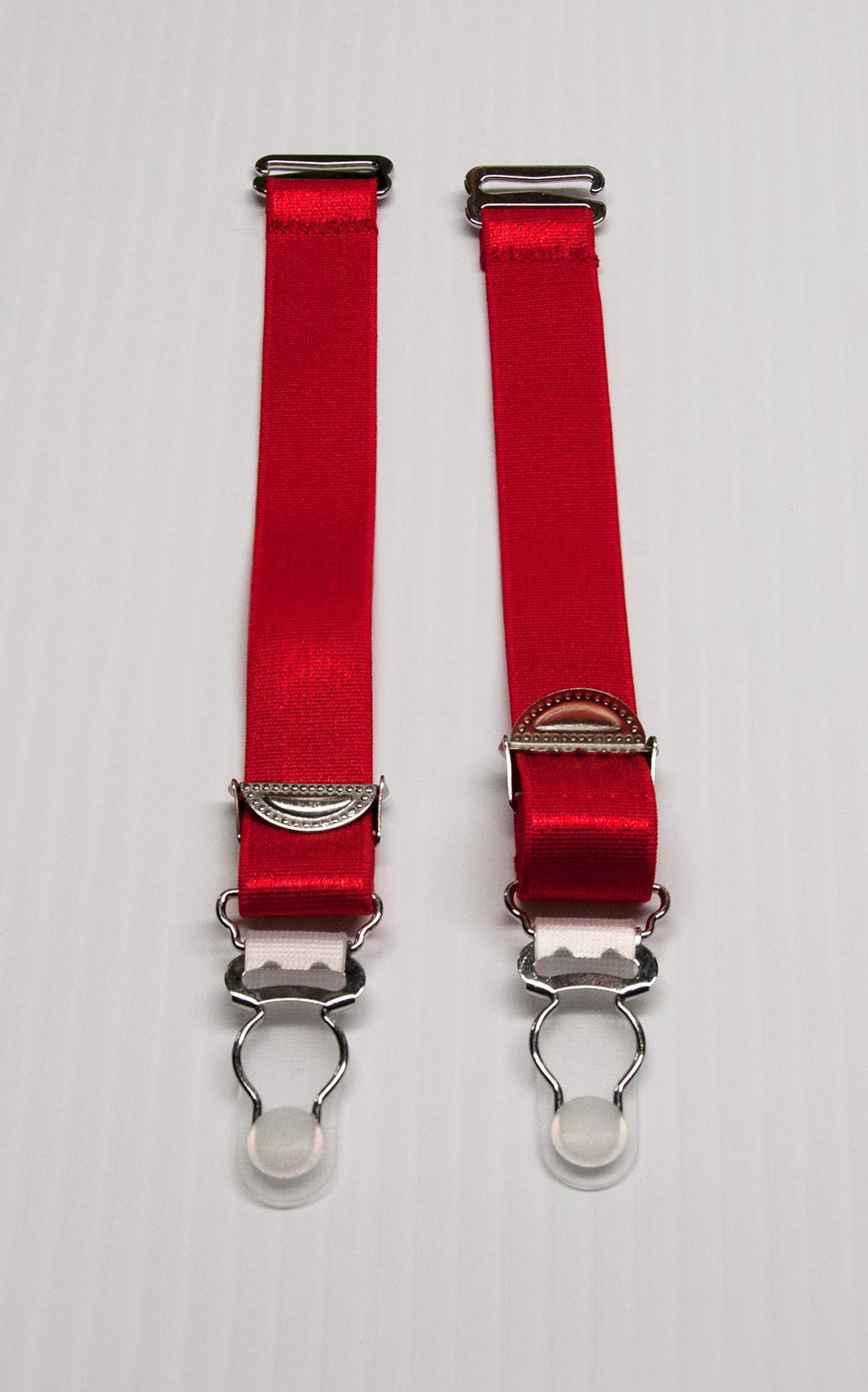 Red Satin Adjustable Garters With Stocking Clips, Set of 6 - Etsy