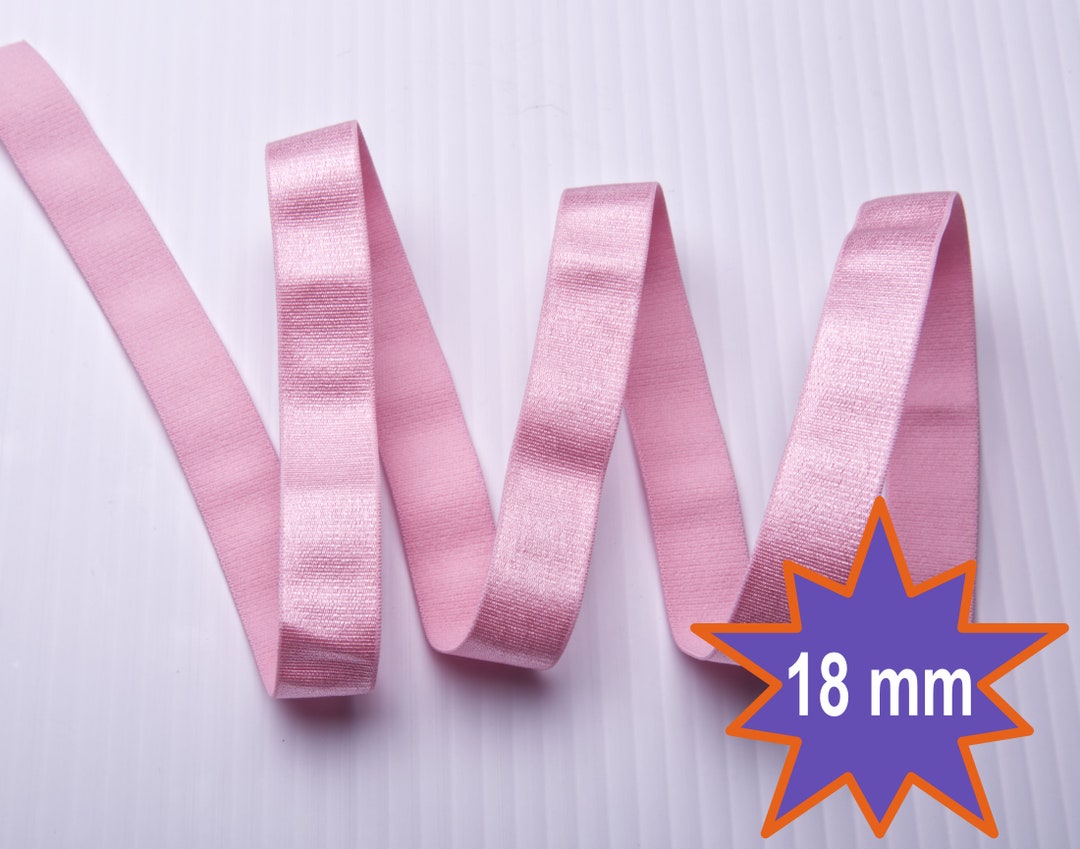 Deep Pink Satin Faced Plush Back Elastic Bra Making Supplies Waistband ...