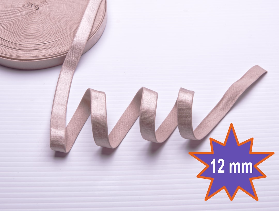 Beige Satin Faced Plush Back Elastic Bra Making Supplies Waistband or ...