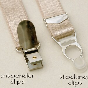 Detachable Sand Satin Garters With Stocking Clips, Adjustable Elastic ...