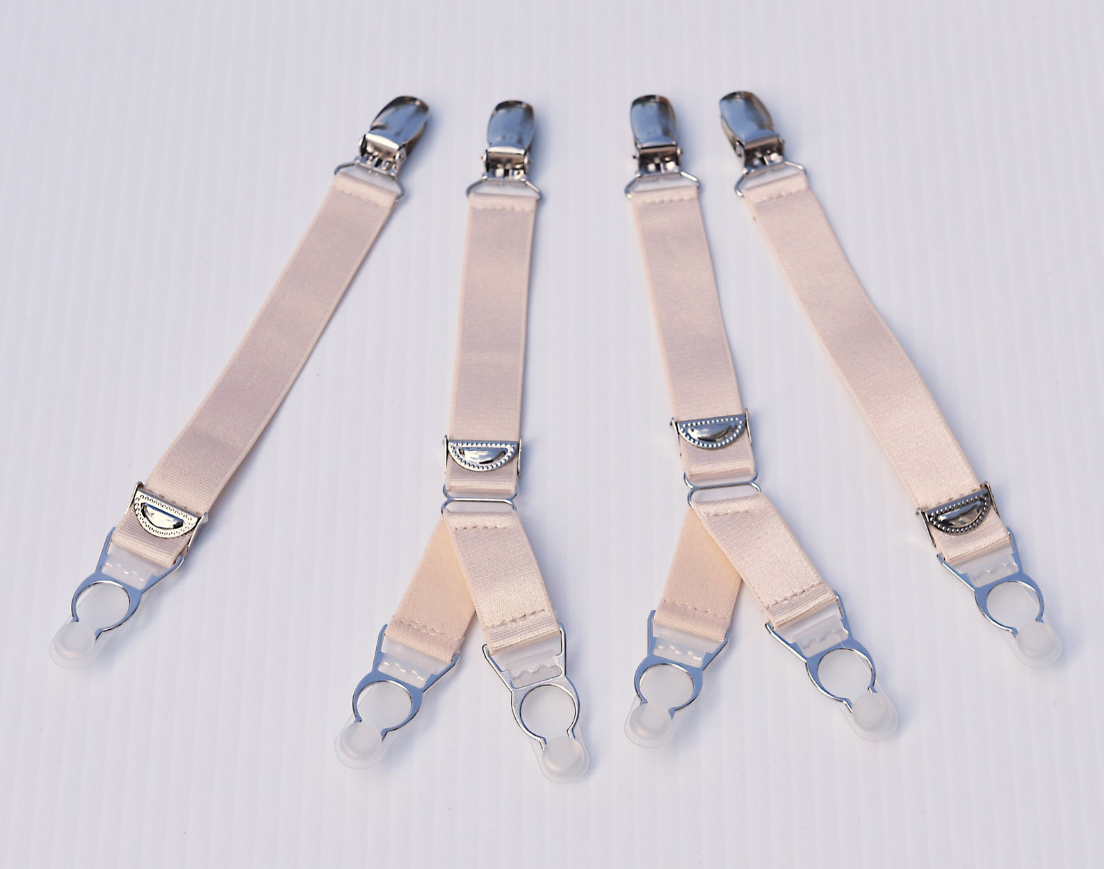 Detachable Sand Satin Garters With Stocking Clips, Adjustable Elastic ...
