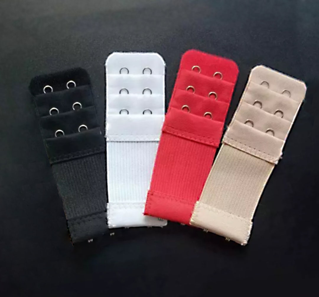 Bra Extender With Elastic, Extension 2 Hook, Hook and Eyes, 2 Rows, 1 ...