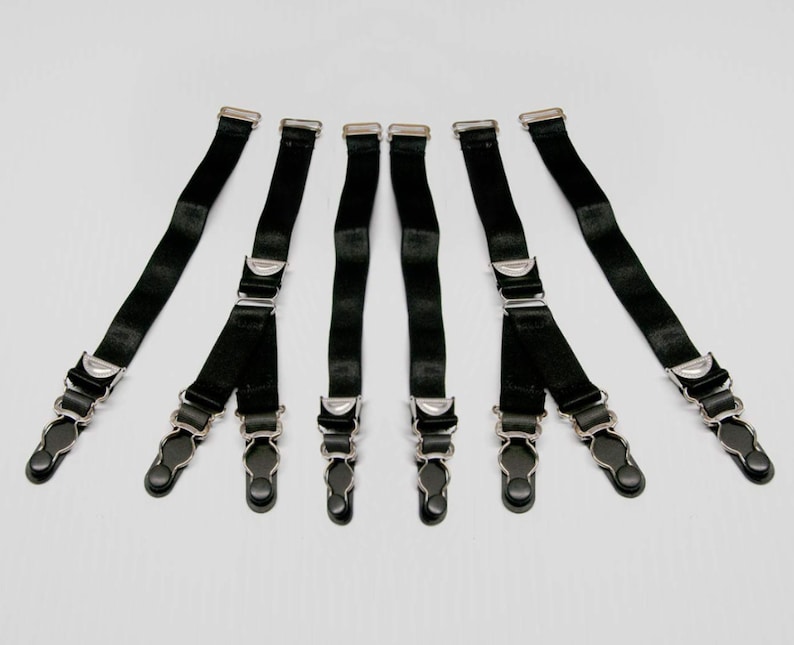 Detachable Satin Garters With Stocking Clips: Adjustable Y & I Shape - Etsy