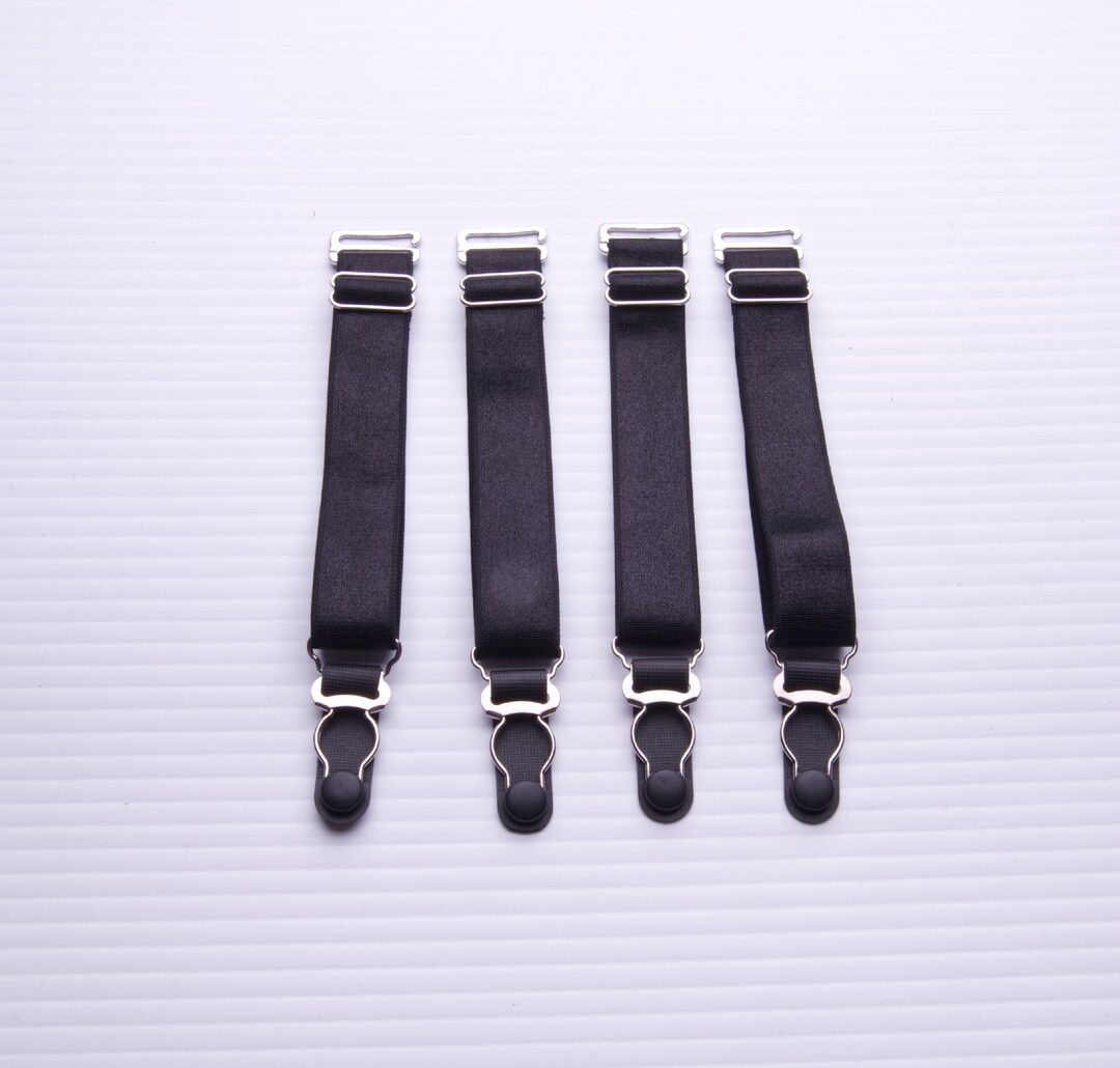 Detachable Stocking Garters: Satin Elastic Suspenders With Metal Clips ...