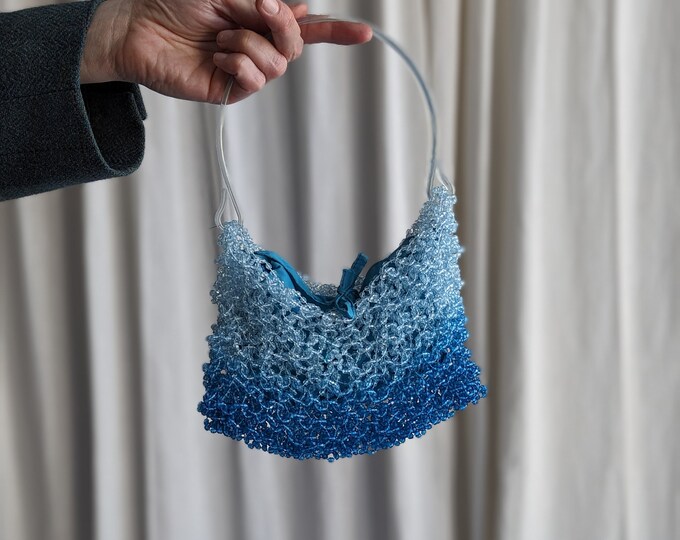 1960's Gradient Blue Beaded Handbag - Etsy