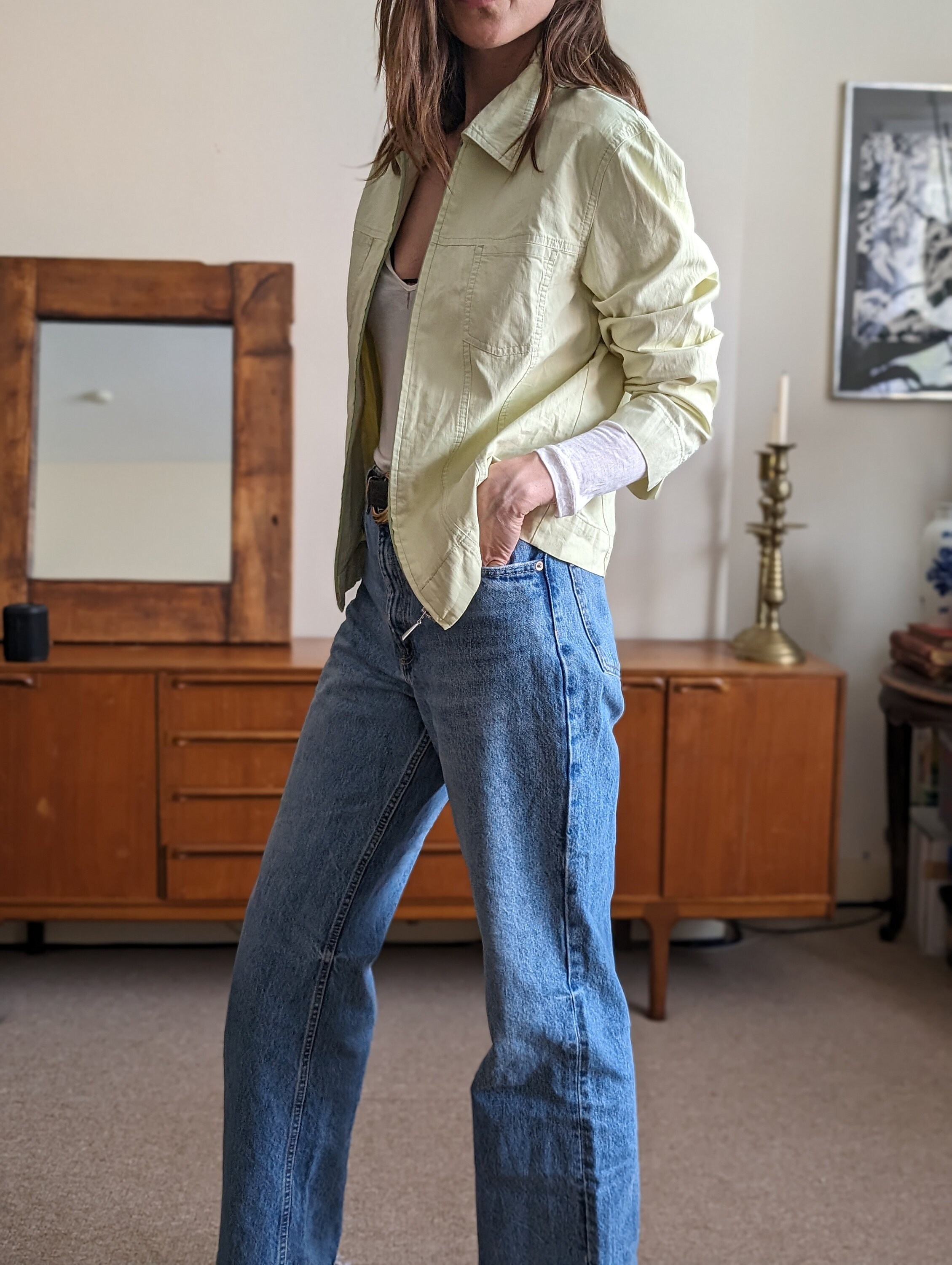 Vintage Green Cotton Zip Jacket for Summer unisex - Etsy