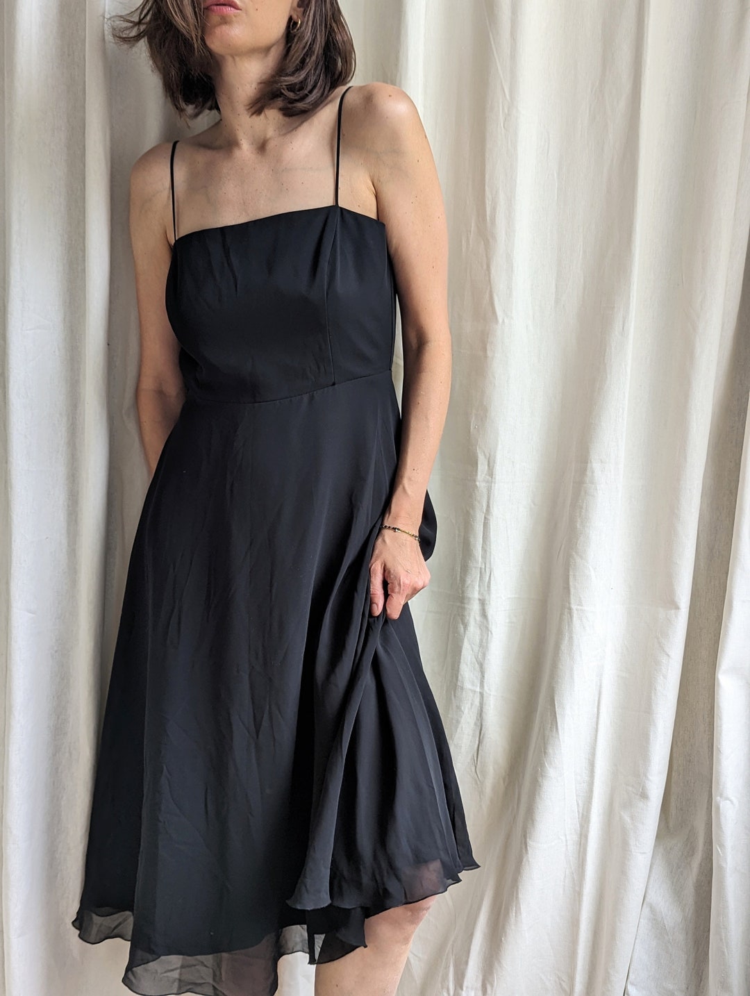 Black Mini Vintage Dress Laura Ashley - Etsy Sweden