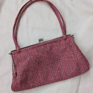 1990s Mini Pink Wool Tweed Clutch Handbag - Etsy