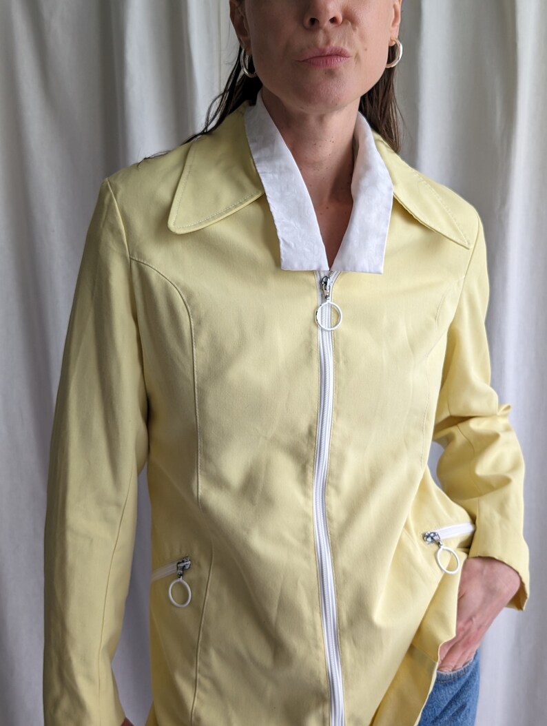 Vintage Retro Yellow Zip up Jacket 60s Style - Etsy