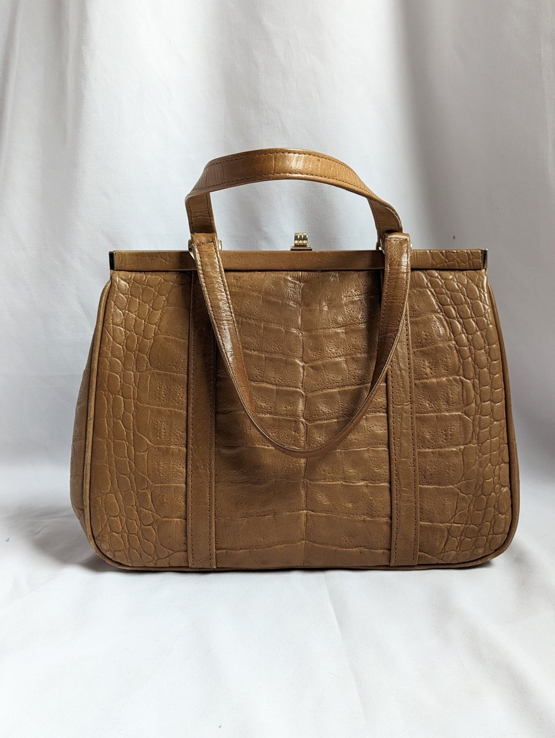 Retro Faux Crocodile Bag in Brown Stylish Vintage Handbag - Etsy