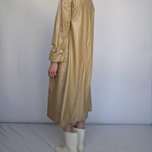 1980s Beige Long PVC Trench Coat | Unique Vintage Rain Jacket, Retro ...