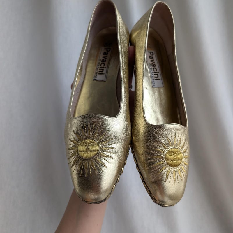 Gold Shoes - Etsy