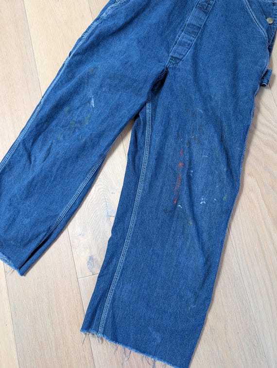 Vintage Denim Overalls – 90s Carpenter Faded Blue Ove… - Gem