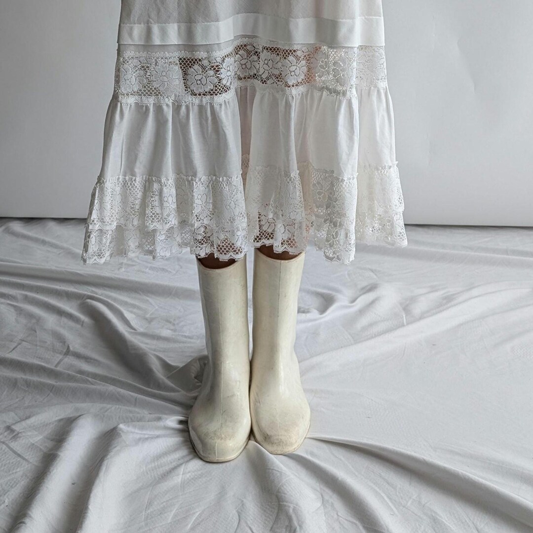 Vintage 60s 70s Wellies Rain Gardening Boots in White - Etsy