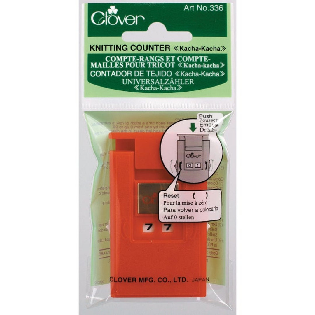 Clover 336 Red Kacha-kacha Knit Counter, Counts Rows With Just a Push ...