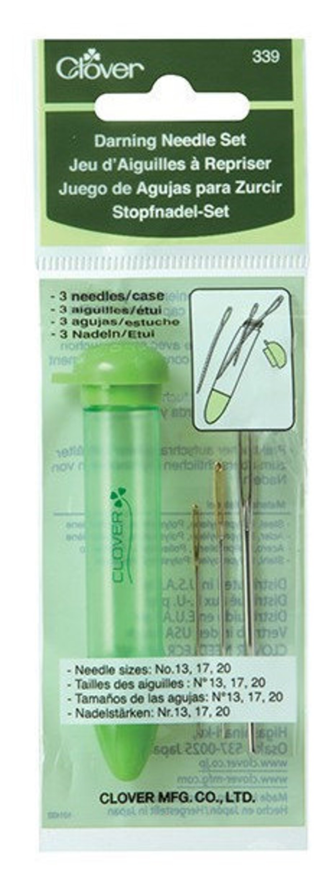 Clover #339, Chibi Darning Needle Set, 3 Needles per Set, Screw Top ...