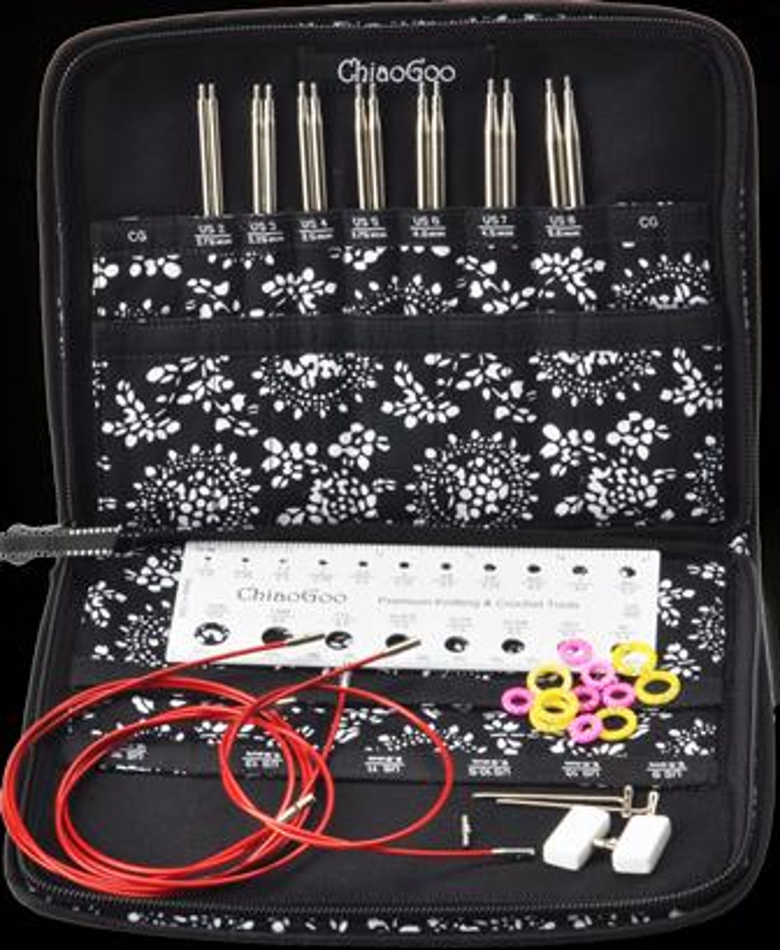 Chiaogoo TWIST™ Set, 5" Tips, US2 - US8, Three Cable Lengths to Make 24 ...