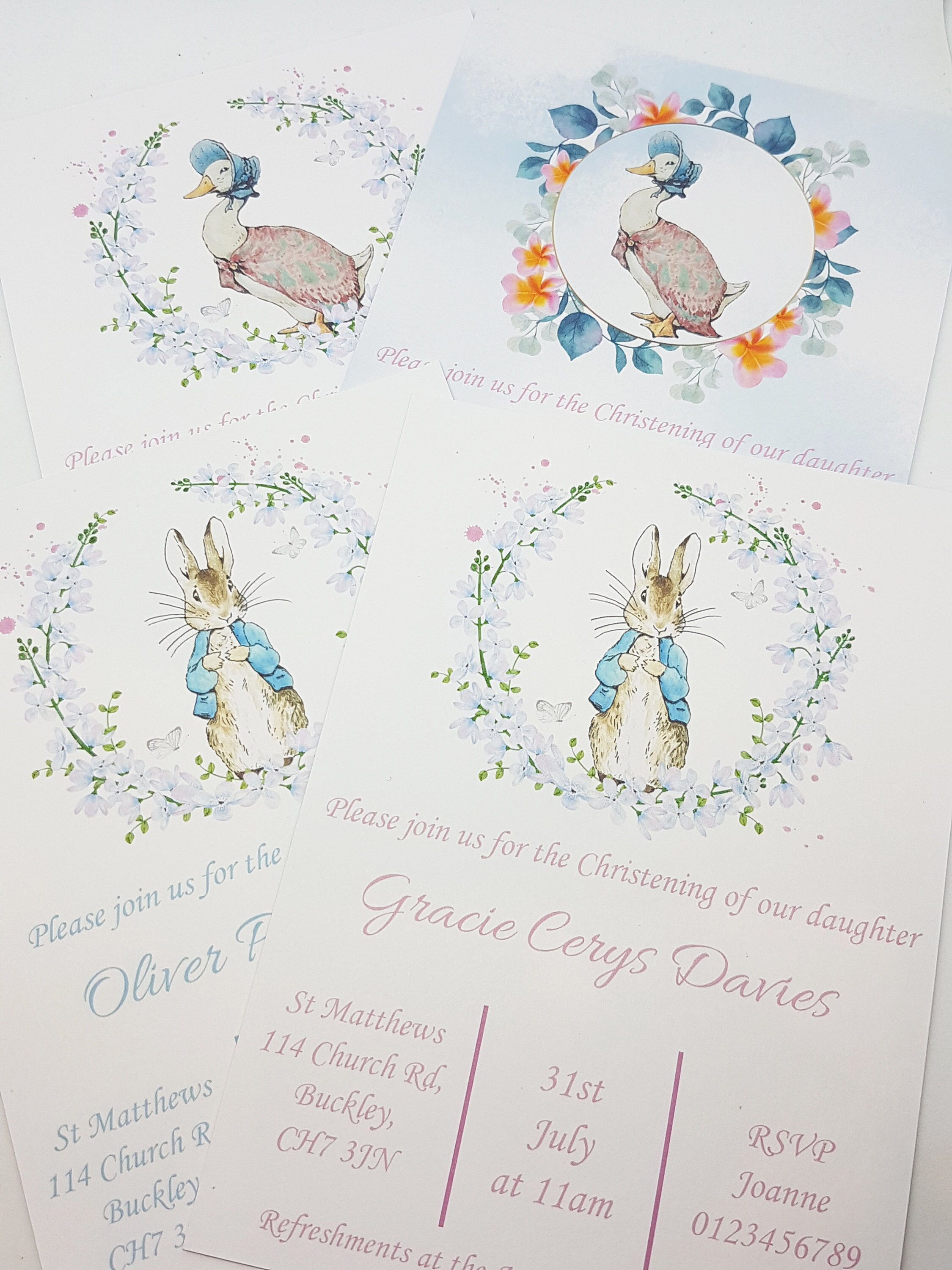 Peter Rabbit Christening Invitations Boys & Girls Packs of 10 - Etsy UK