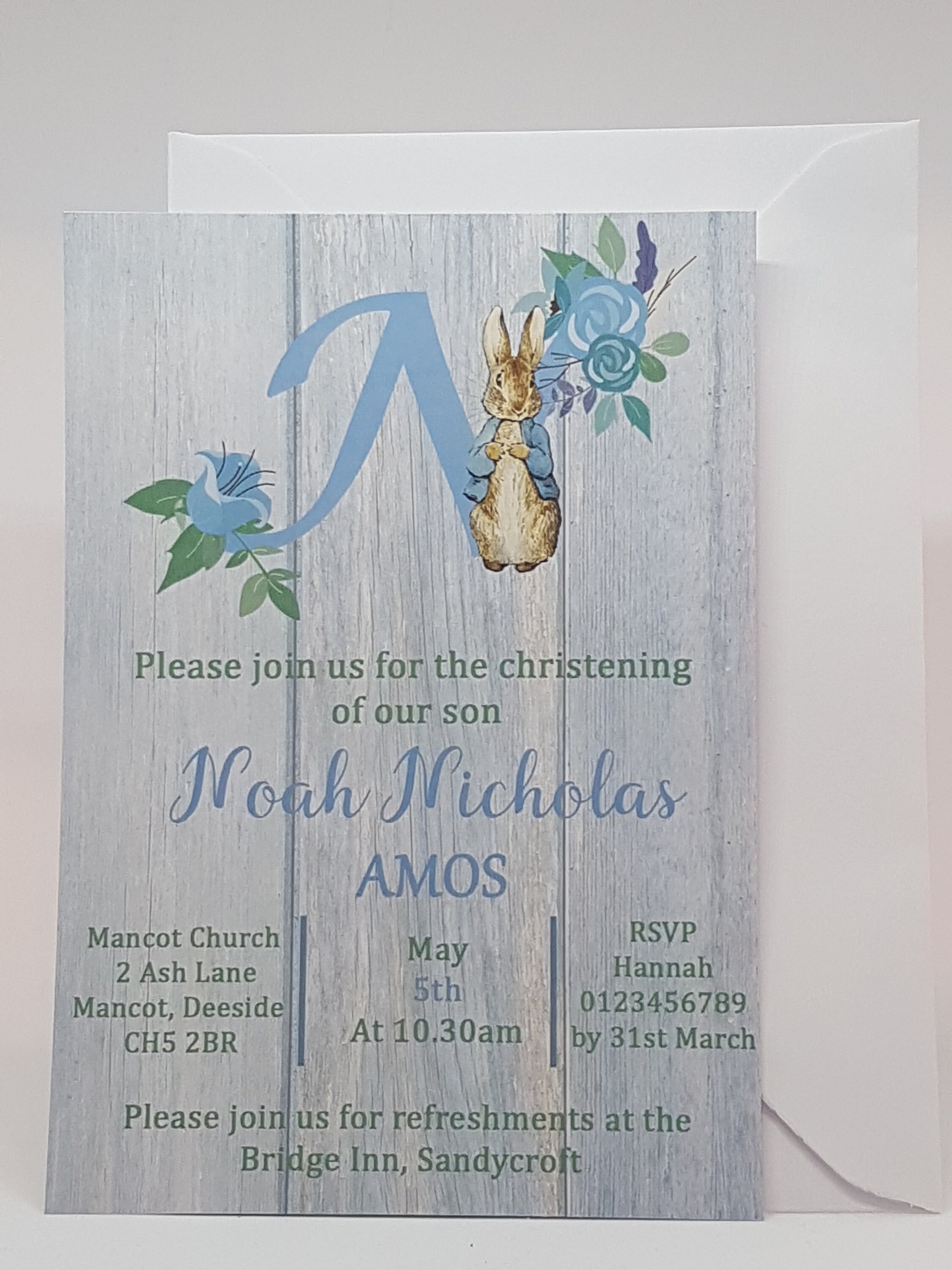 Peter Rabbit Christening Invitations Boys & Girls Packs of 10 Complete ...