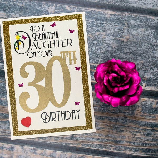 Daughter 30th Birthday Card - Etsy UK