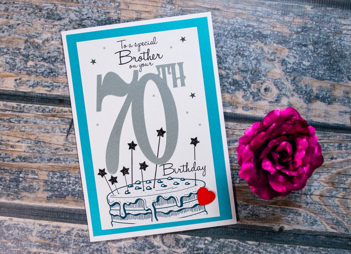 70th Birthday Card To A Special Brother Card Heartfelt Etsy
