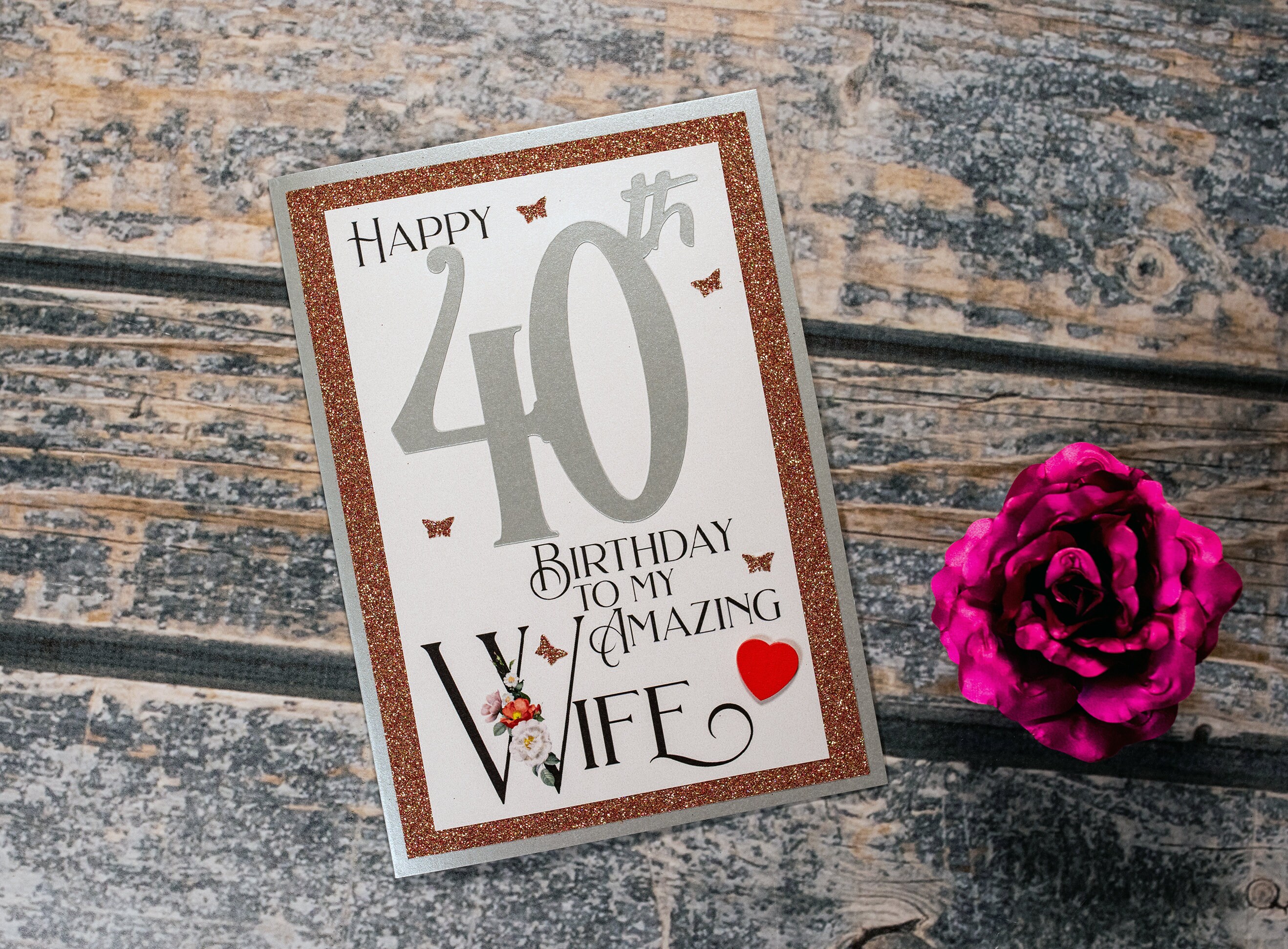  40th Birthday Card Romantic To My Amazing Wife Heartfelt Etsy