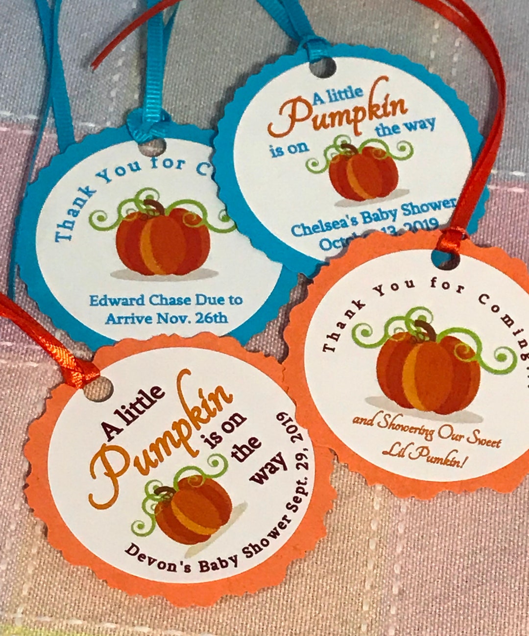 20 Lil Pumpkin Gift Tags for Favors | Little Pumpkin Baby Shower Favor ...