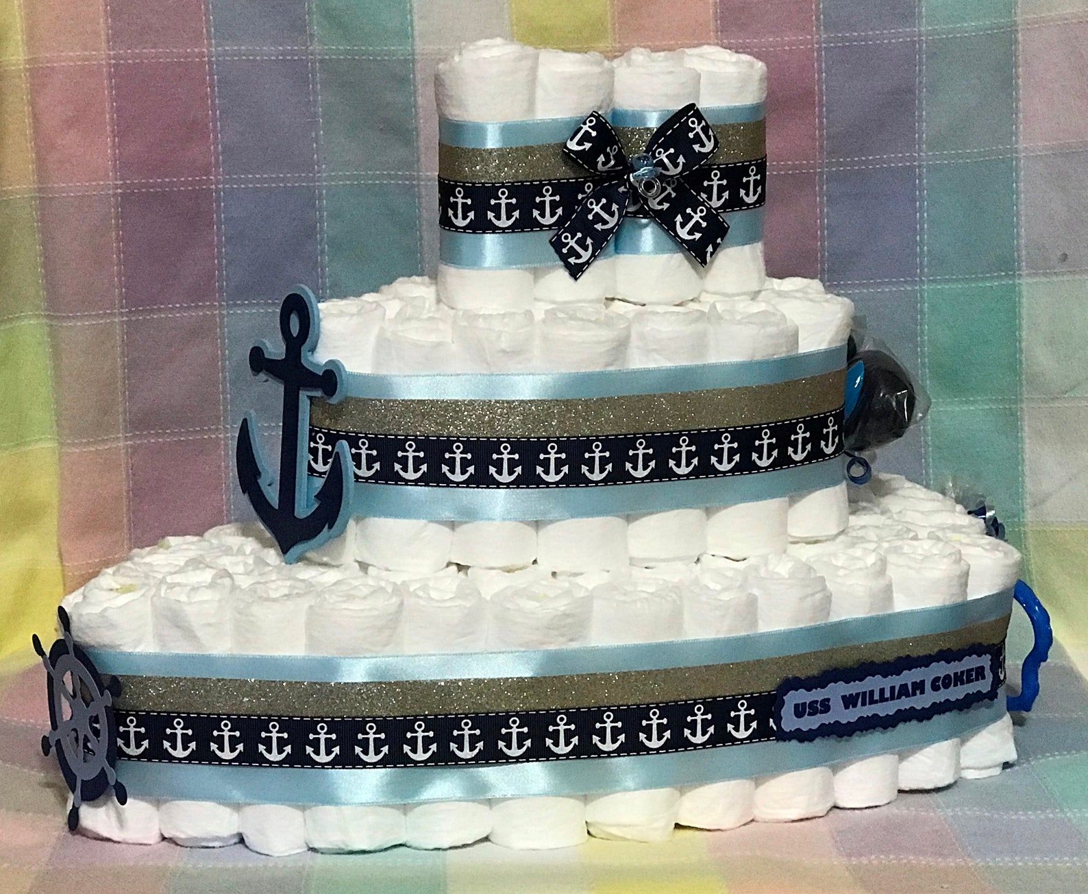 Nautical Diaper Cake | Boat Diaper Cake | Baby Boy Diaper Cake | Boat ...