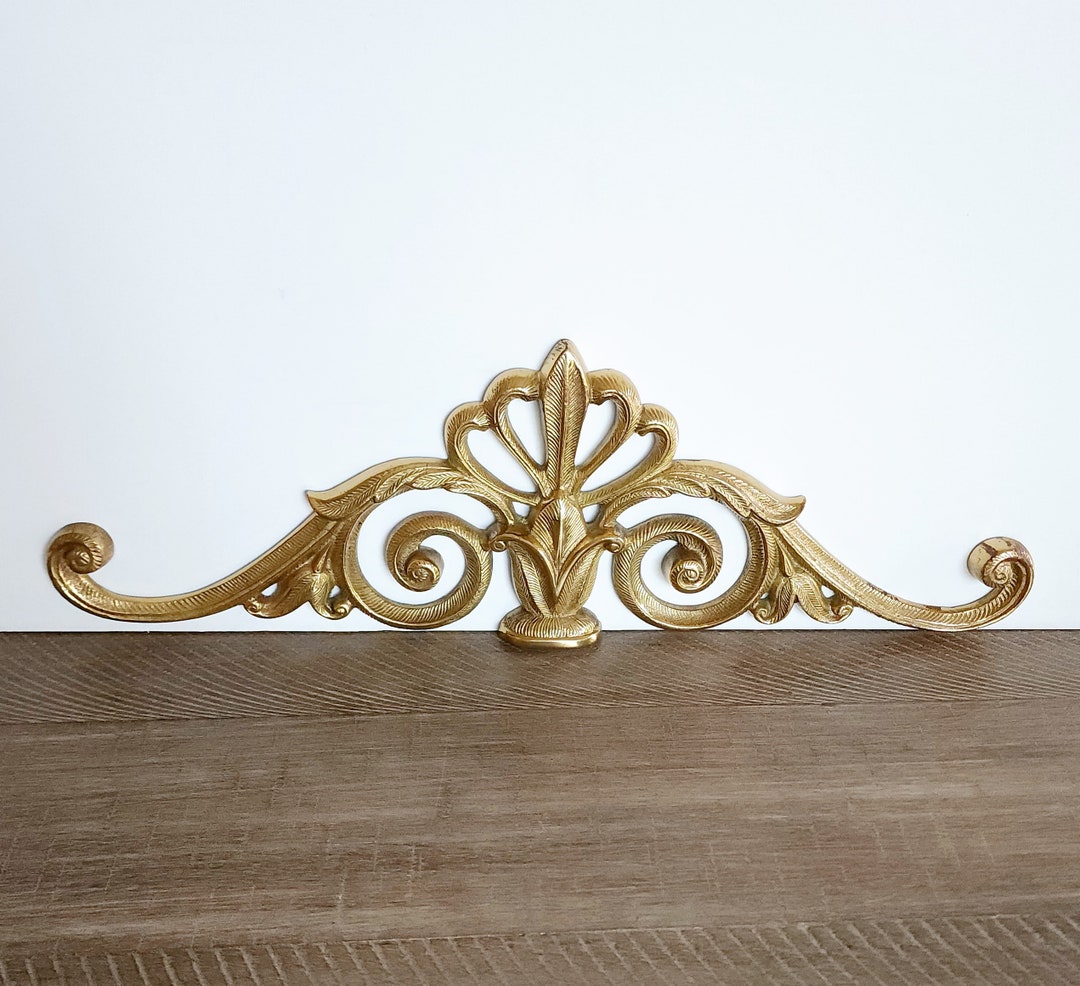 Vintage Brass Pediment, Architecture Trim, Ornate Wall Decor - Etsy