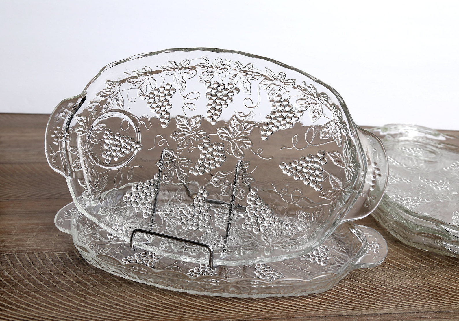 Vintage Glass Snack Trays Anchor Hocking Party Plates Grape - Etsy