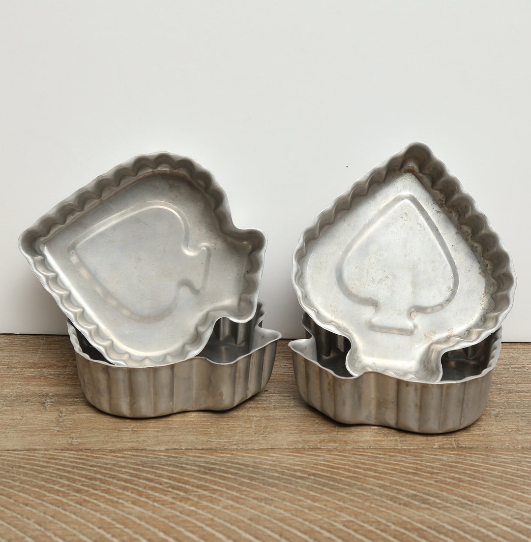 Vintage Spade Shaped Aluminum Tart Pans Baking Molds or Rustic Wall ...