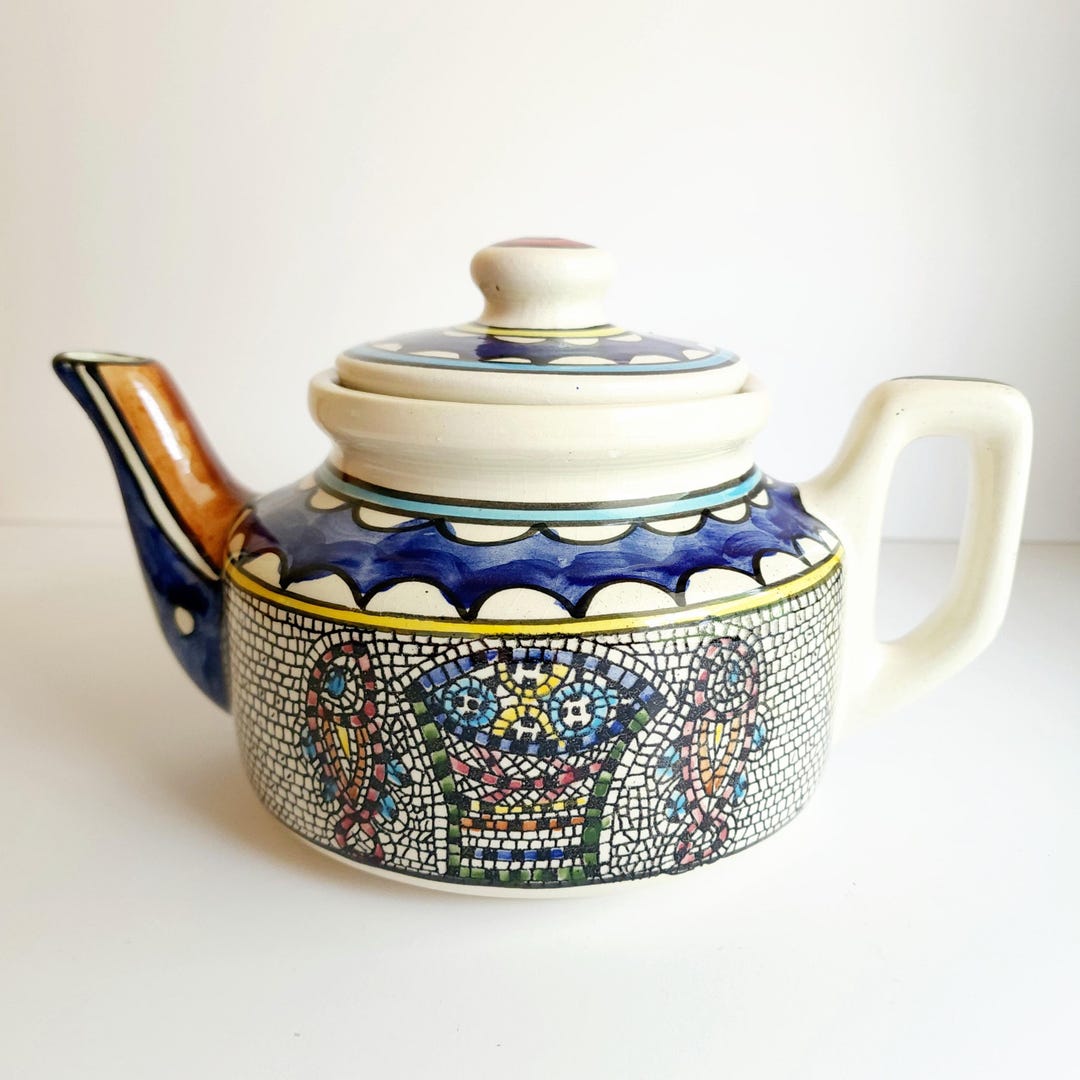 Hand-painted Ceramic Loaves and Fishes Teapot With Lid, Made in Israel ...