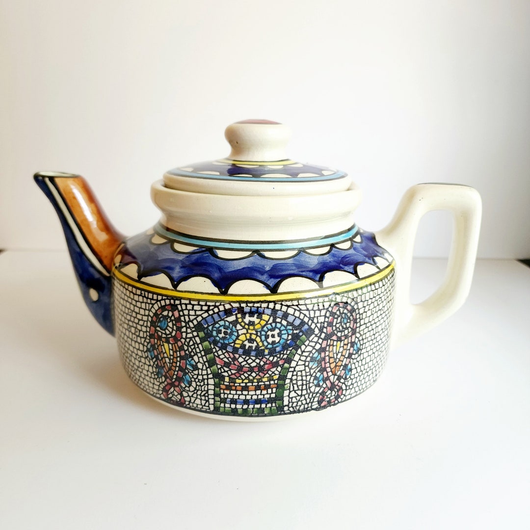 Ceramic Mosaic Loaves and Fishes Tea Pot With Lid, Made in Israel - Etsy