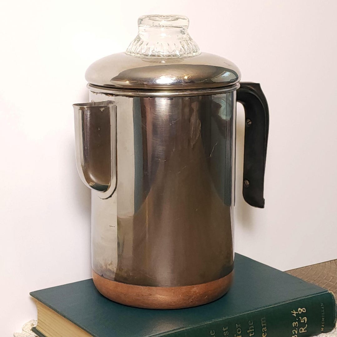 Mid-century Revere Ware Copper Bottom Percolator: Vintage Coffee Pot ...