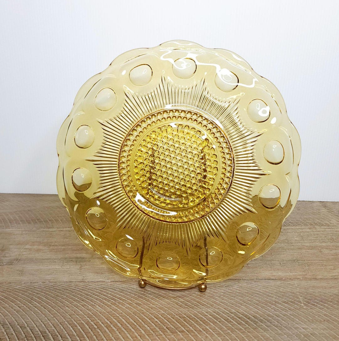 Vintage Bartlett Collins Yellow Glass Plate: St Genevieve Serving ...
