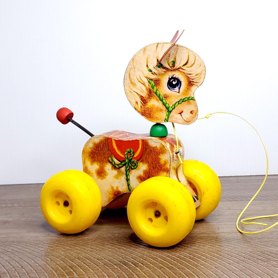 1965 Fisher Price Prancy Pony- Vintage Wooden Pull Toy - Etsy