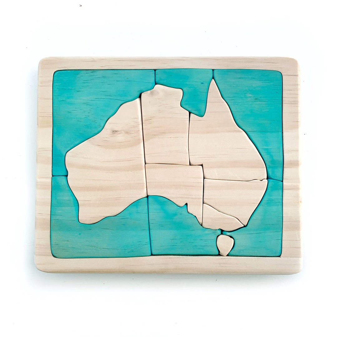 Australia Australian Map Wooden Jigsaw Puzzle - Etsy