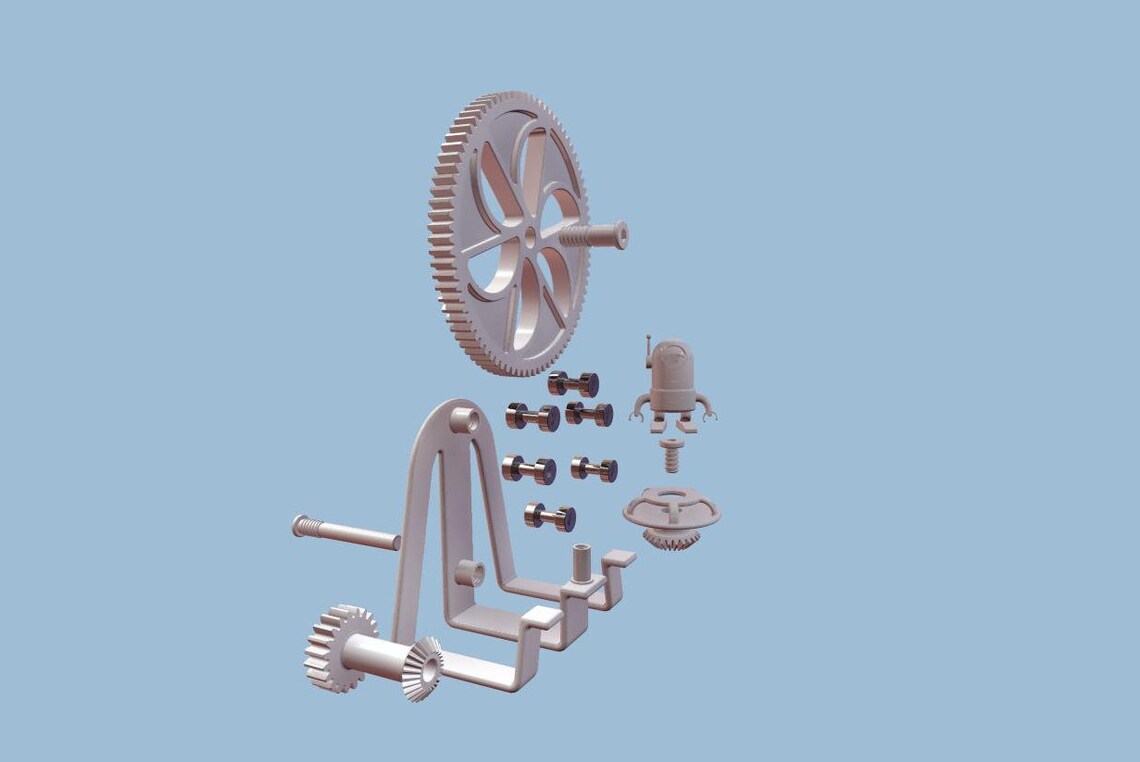 6 Channel Gear Drive Da Vinci Continuous Motion File STL for 3D - Etsy