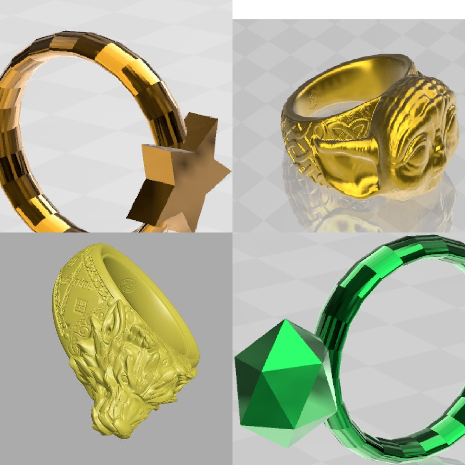 Ring Designs, Ring STL Files for 3D Printers Beautiful 3D Ring Designs ...