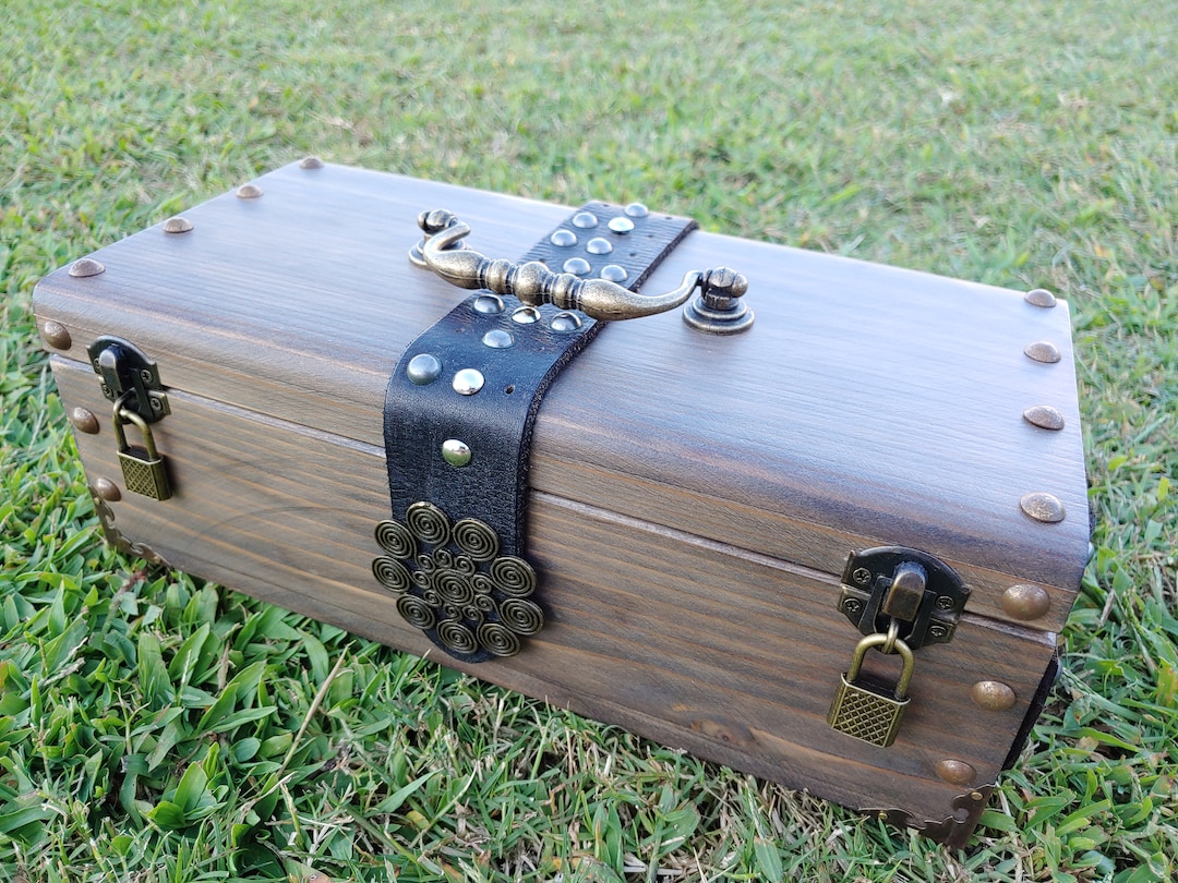 Large Wooden Chest With Handle Treasure Chest With Lock Keepsake Chest ...