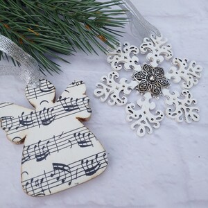 Music Note Angel Treble Clef Ball Snowflake Christmas Tree Ornaments ...