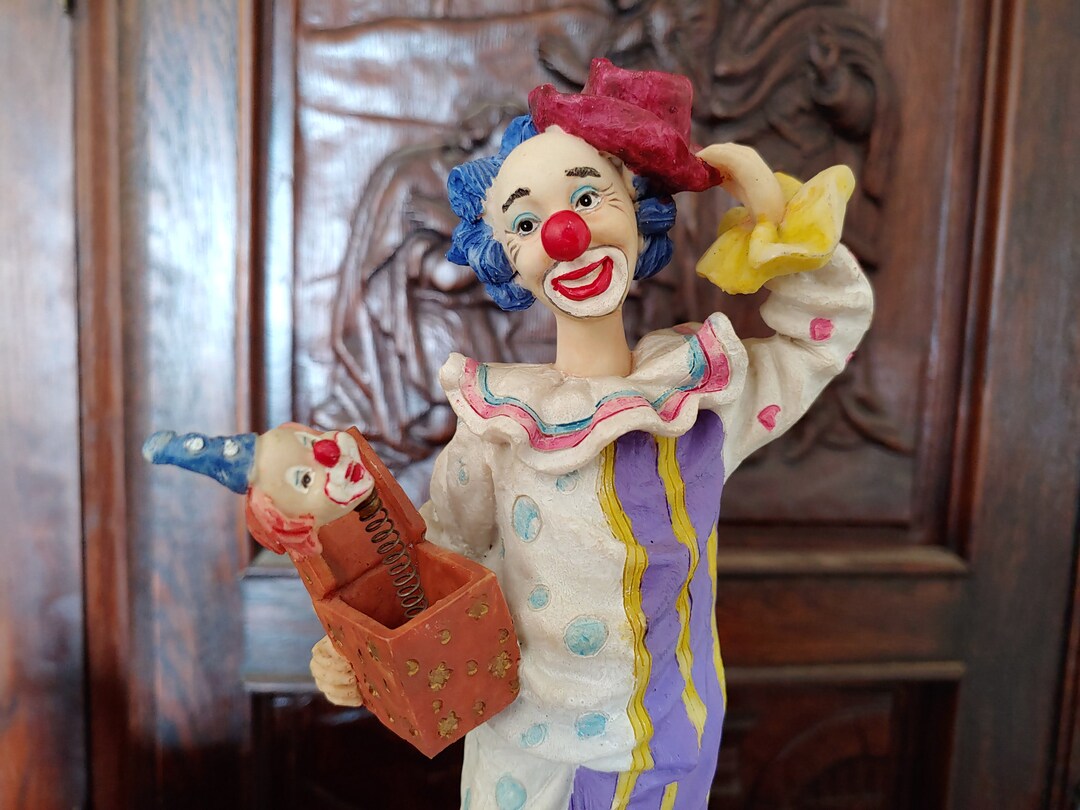 Ceramic Clown Statue, Happy Clown Figurine - Etsy