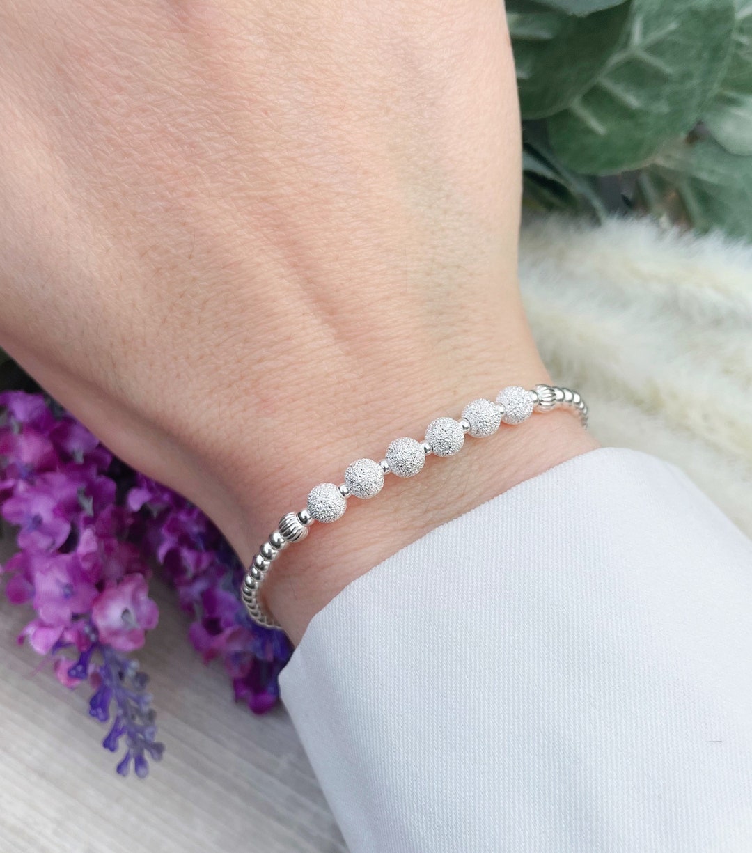 Sparkly Sterling Silver 60th Birthday Milestone Bracelet: Handmade ...