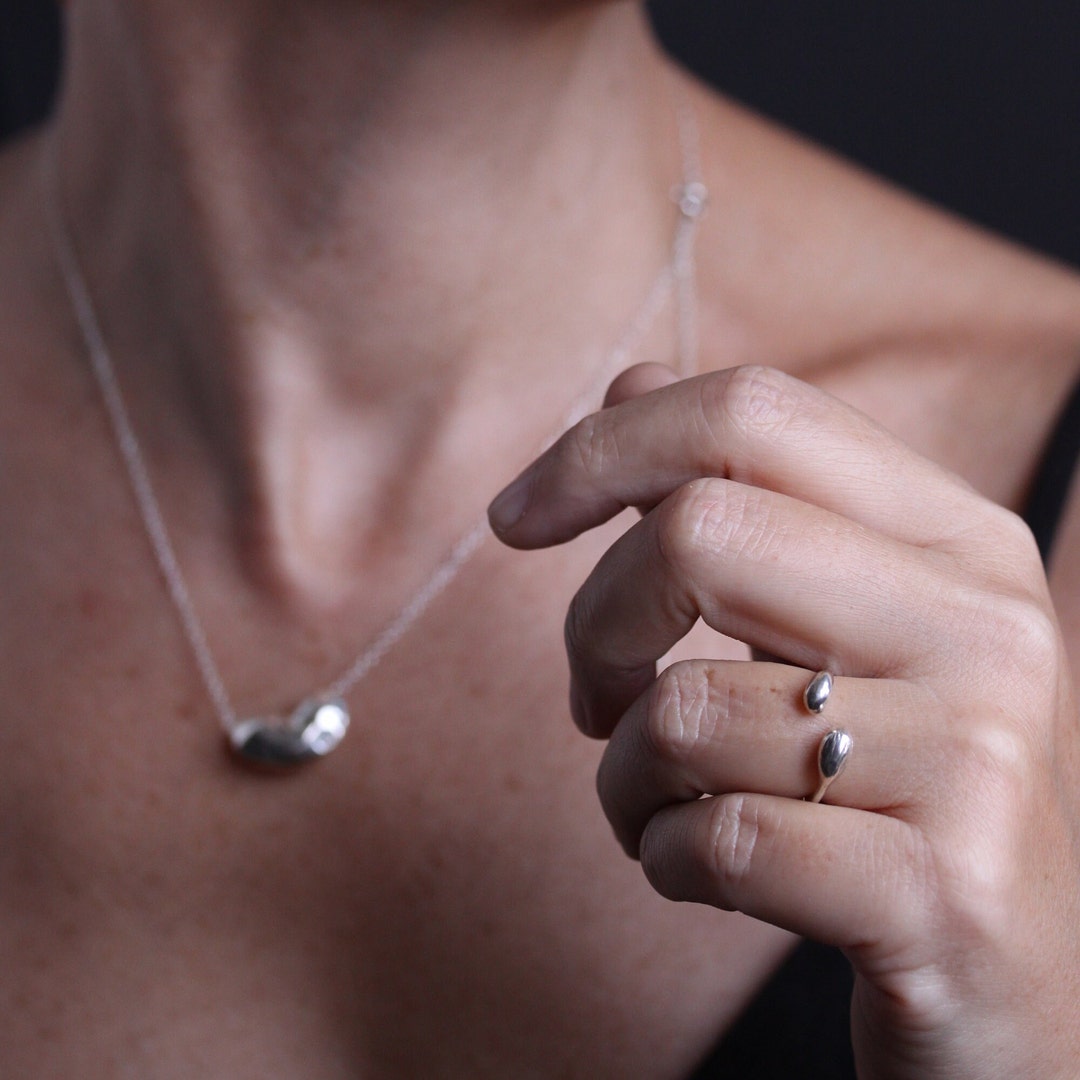 Dual Headed Ouroboros Open Ring Sterling Silver Abstract Snake Ring 925 ...