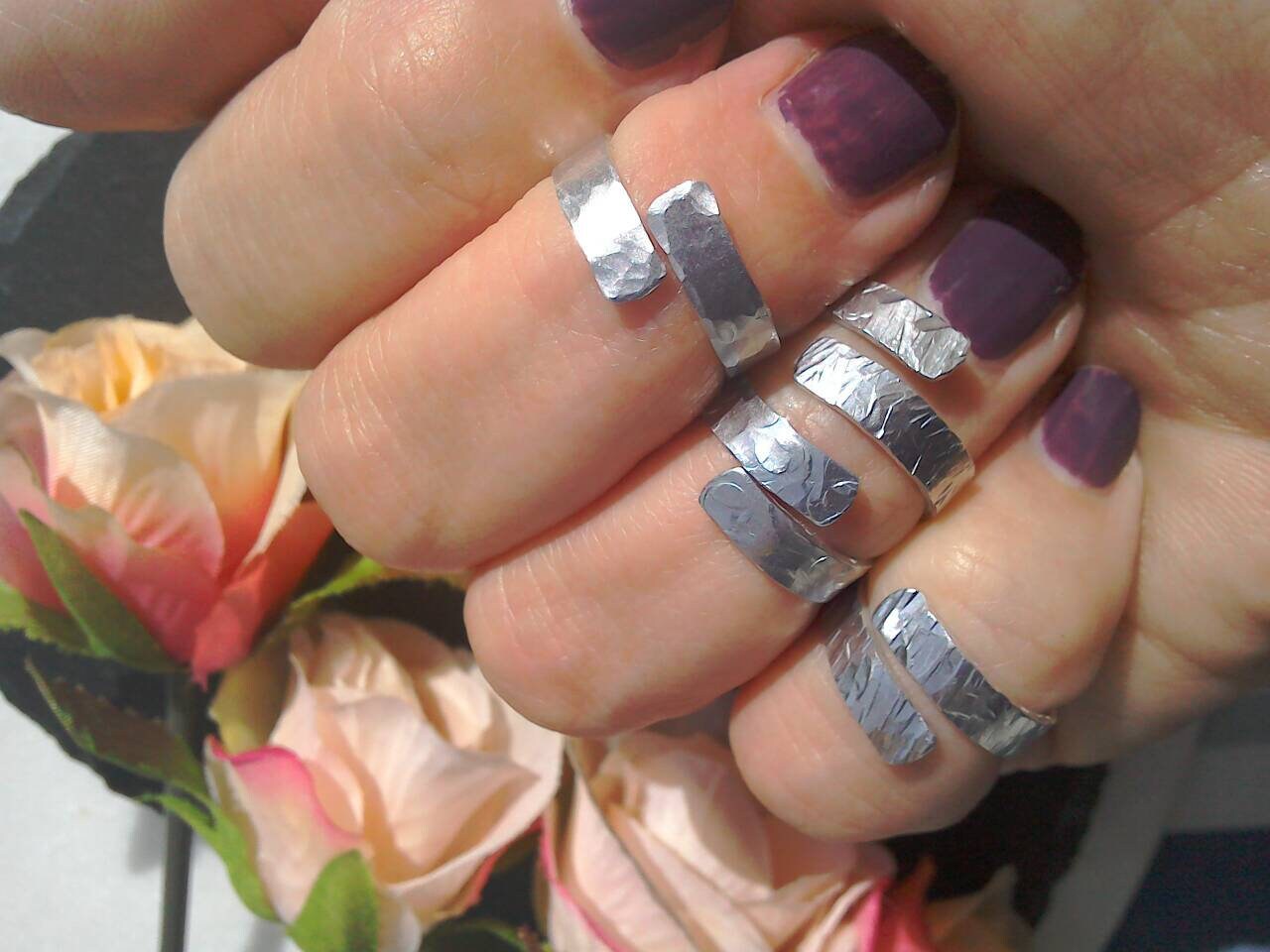 Silver Hammered Toe Ring Double Toe Ringsilver Toe Ring | Etsy