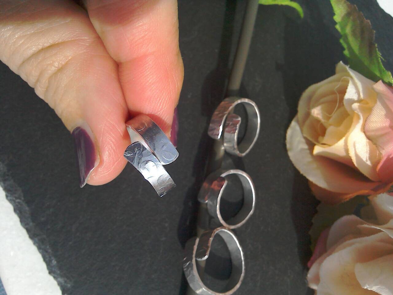 Silver Hammered Toe Ring Double Toe Ringsilver Toe Ring | Etsy