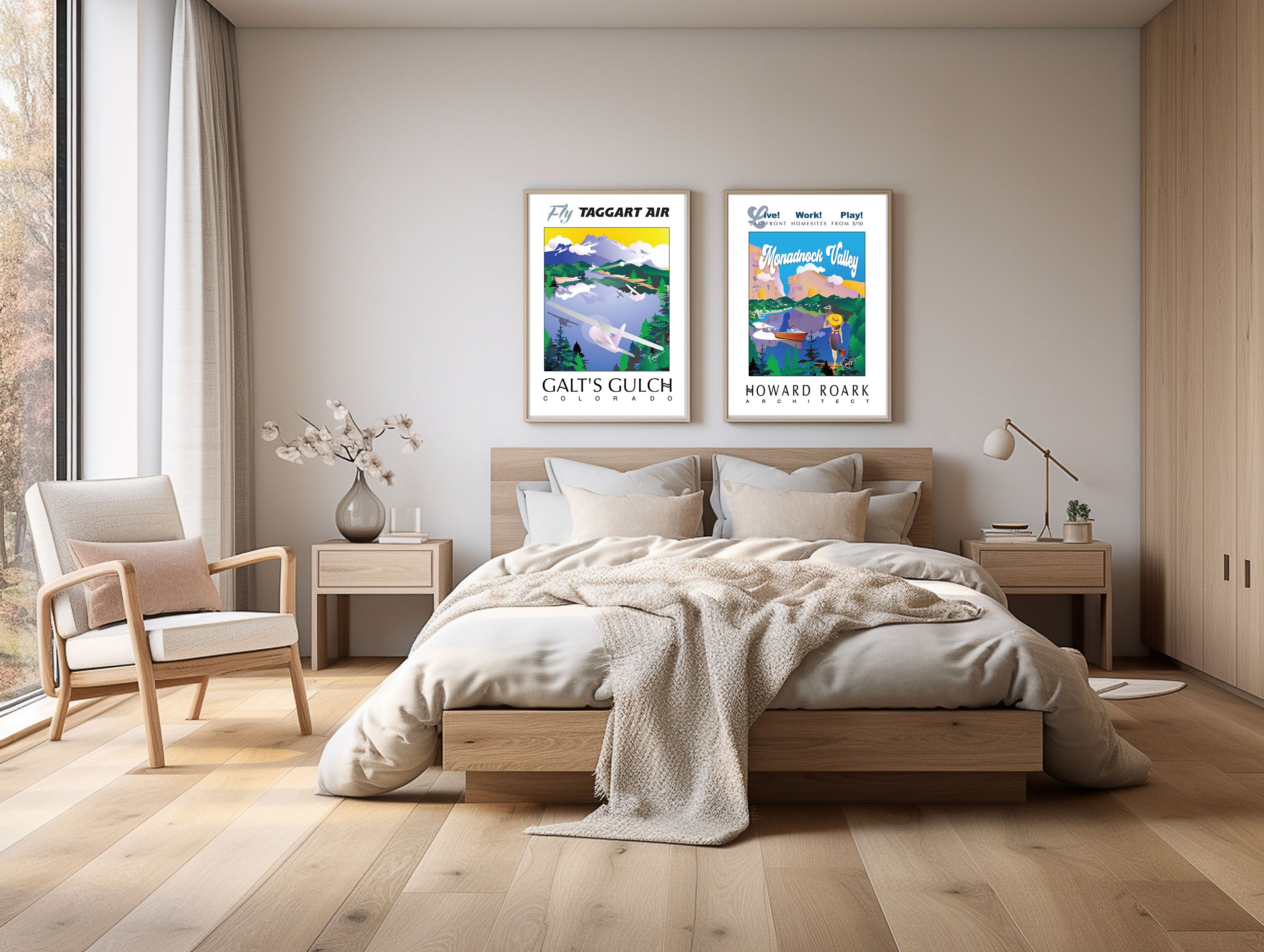 Fly Taggart Air! Vintage Travel Poster, Galt's Gulch Colorado - Etsy