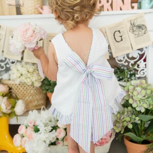 Girls 2-piece Seersucker Swing Back Set | Personalized 2 Piece Set ...